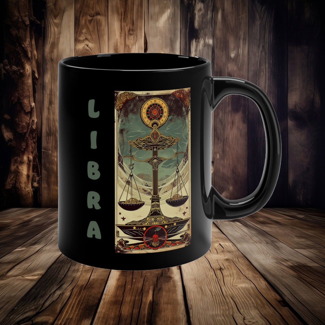 Libra Mug Libra Gift Idea Libra Cup 11oz or 15 Oz Black Mug Cool AI Art ...