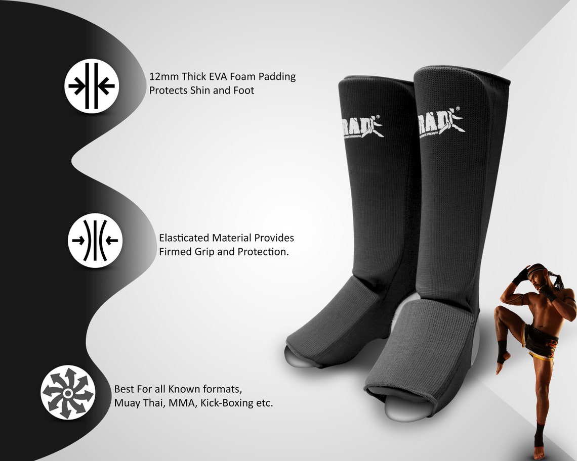 RAD MMA Kickboxing Shin Guard, Shin Instep Protection Gear - Etsy