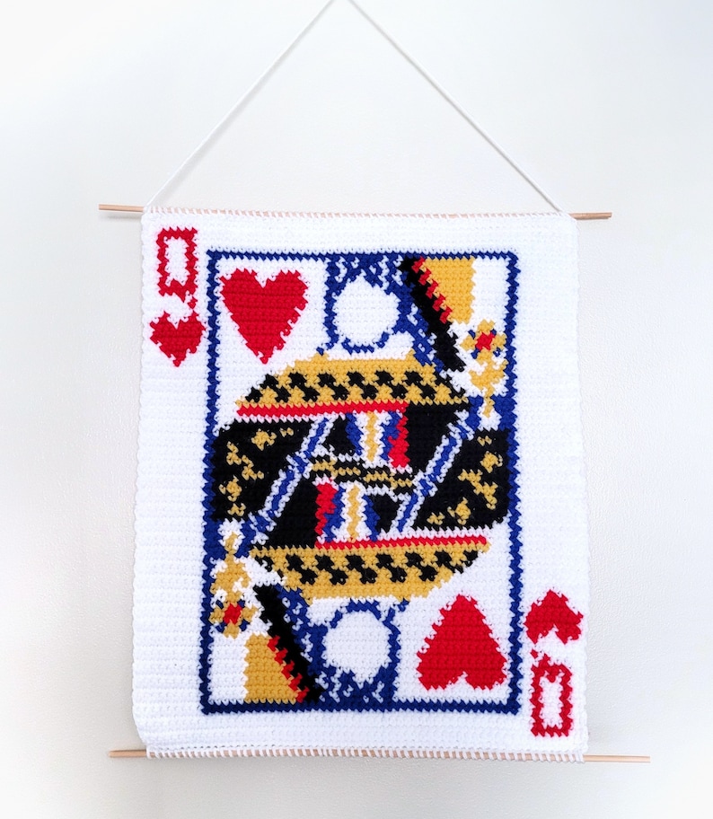 PDF PATTERN: Queen Card Crochet Tapestry - Wall Hanging - Etsy