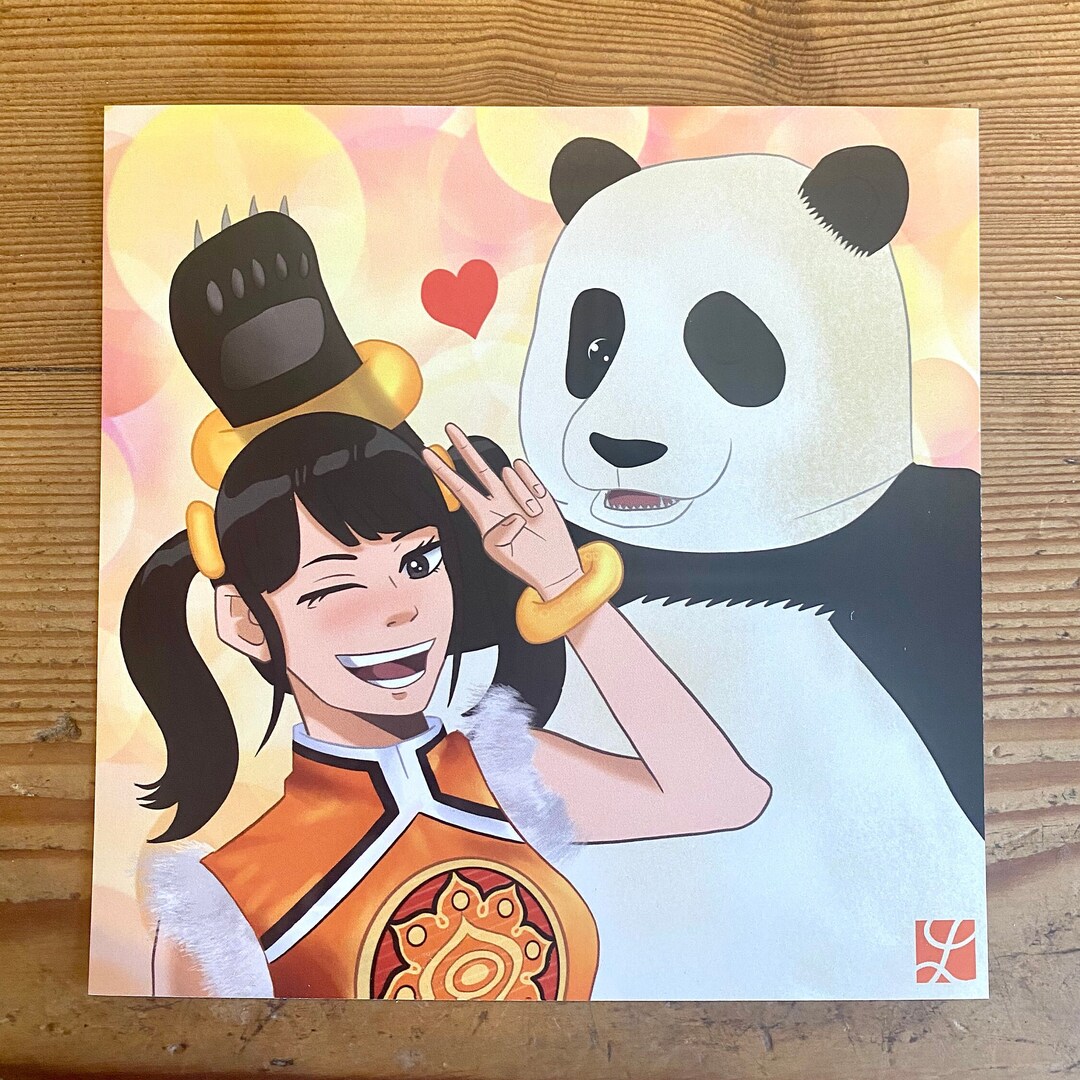 Ling Xiaoyu and Panda / Tekken Art Print - 15 X 15 Cm - Etsy
