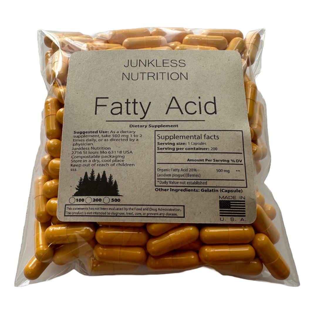 100% Natural Fatty Acids Capsules 500mg Extract 10:1 - Plant-based ...