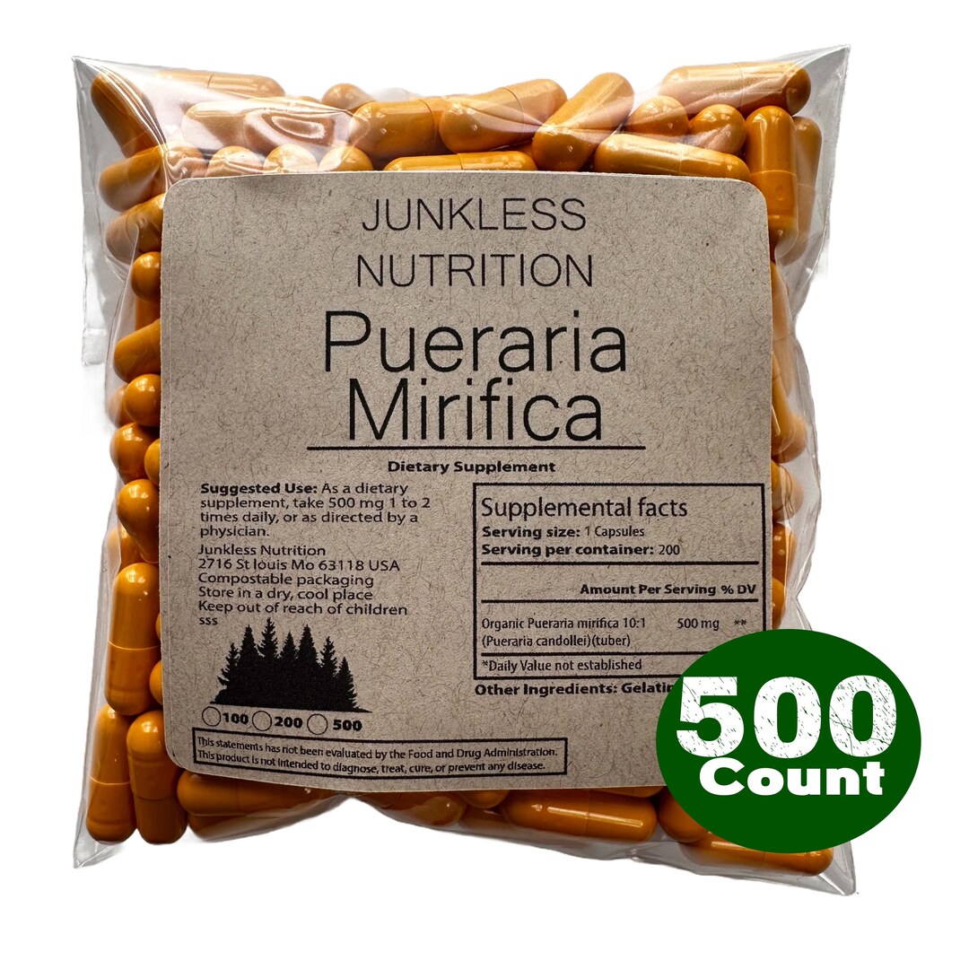 100% Pure Pueraria Mirifica Capsules 500mg Supplement 10:1 - Natural ...