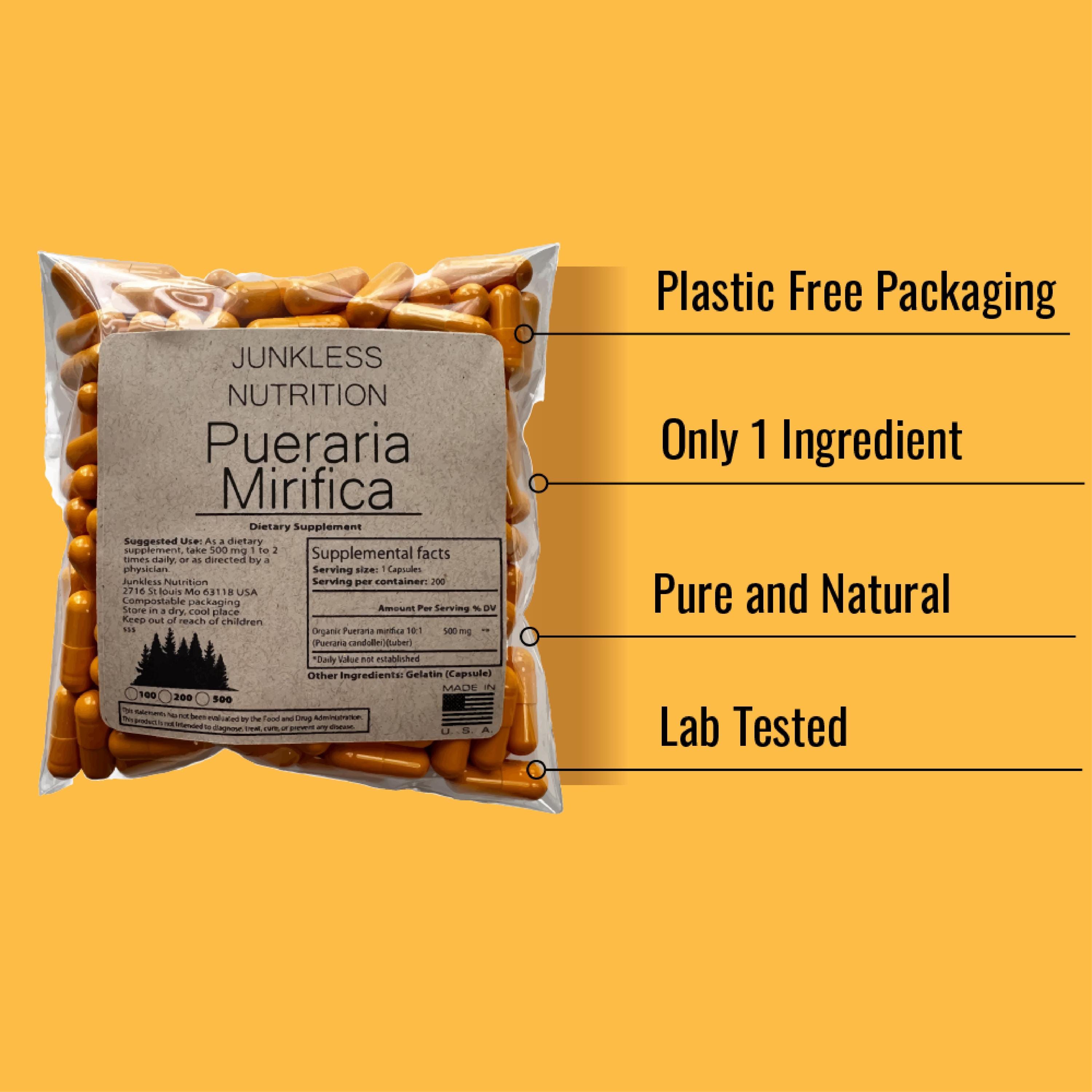100% Pure Pueraria Mirifica Capsules 500mg Supplement 10:1 - Natural ...