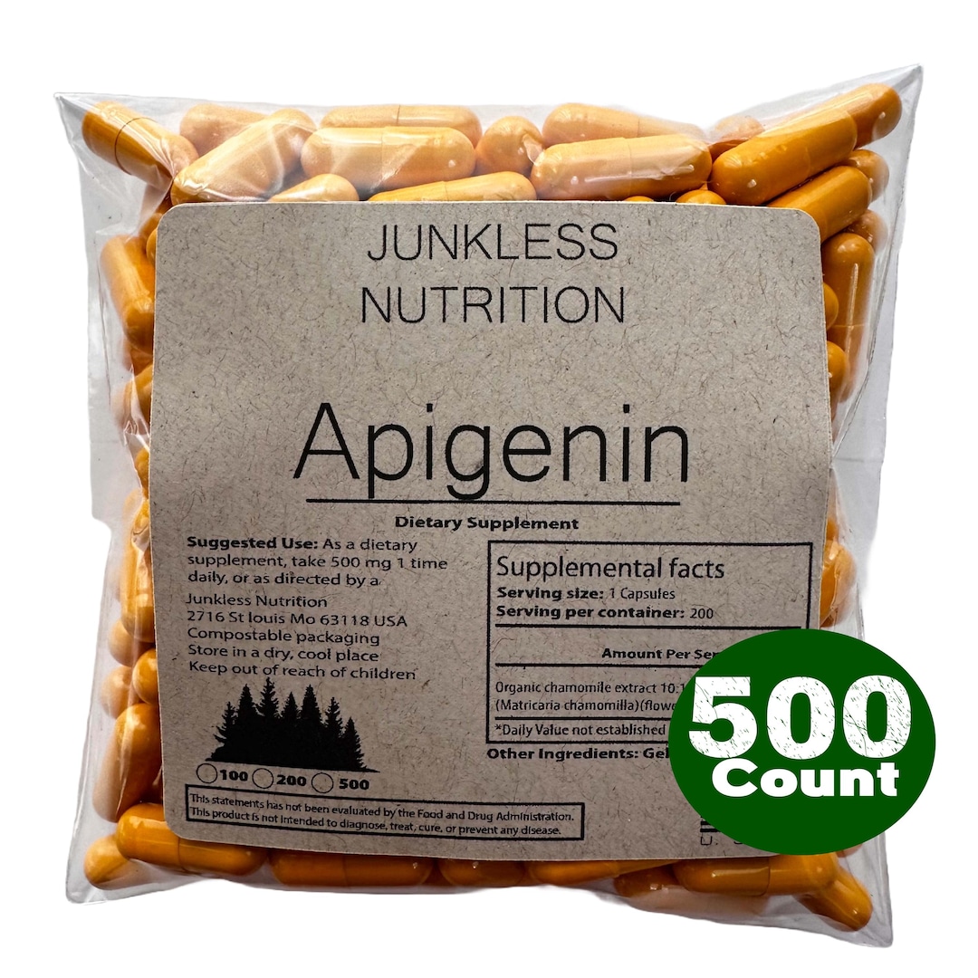 100% Pure Apigenin Capsules 500mg Extract 10:1 - Natural Herbal Remedy ...