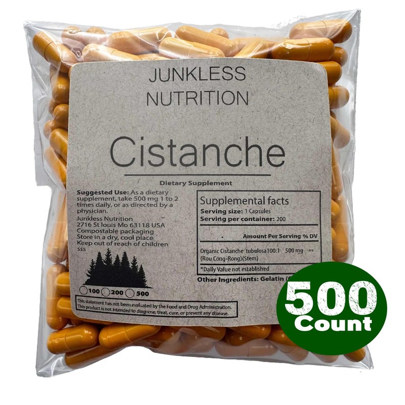 100% Pure Cistanche Capsules Extract 500mg 100:1 Natural Herbal ...