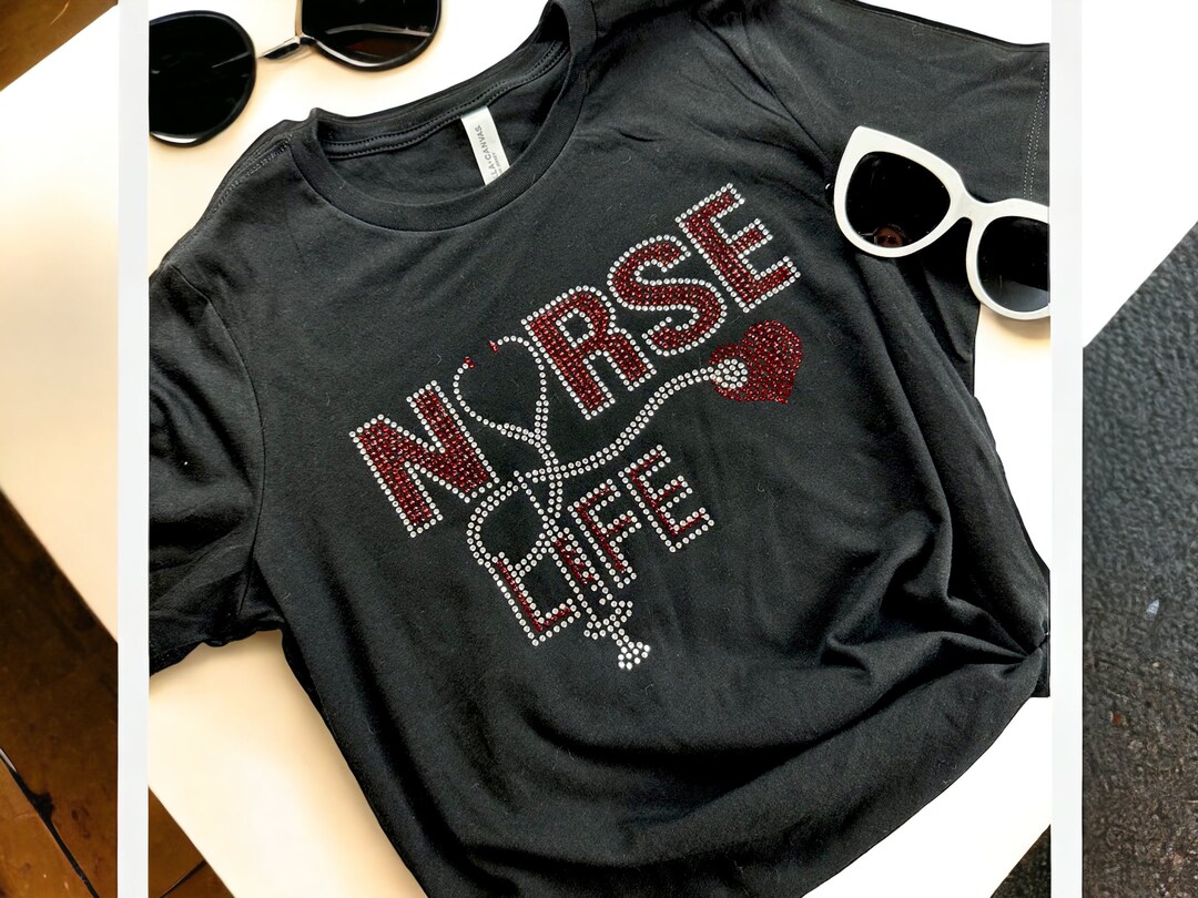 Rhinestone Nurse Shirt Bling Nurse Shirt Rhinestone Shirt for Nurse ...