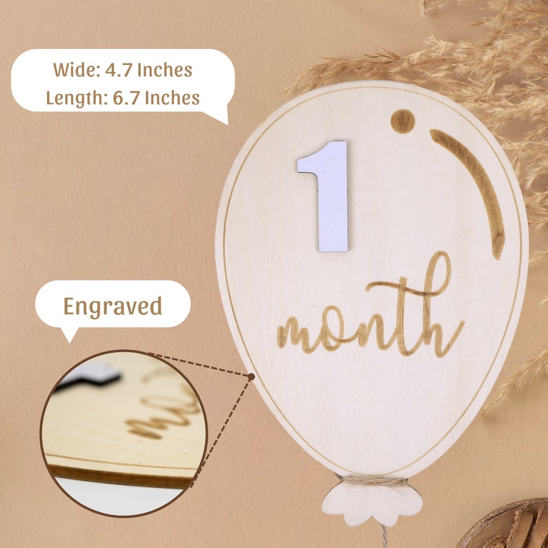 Wooden Baby Milestone Cards Hot Air Balloon Custom Milestone Set ...