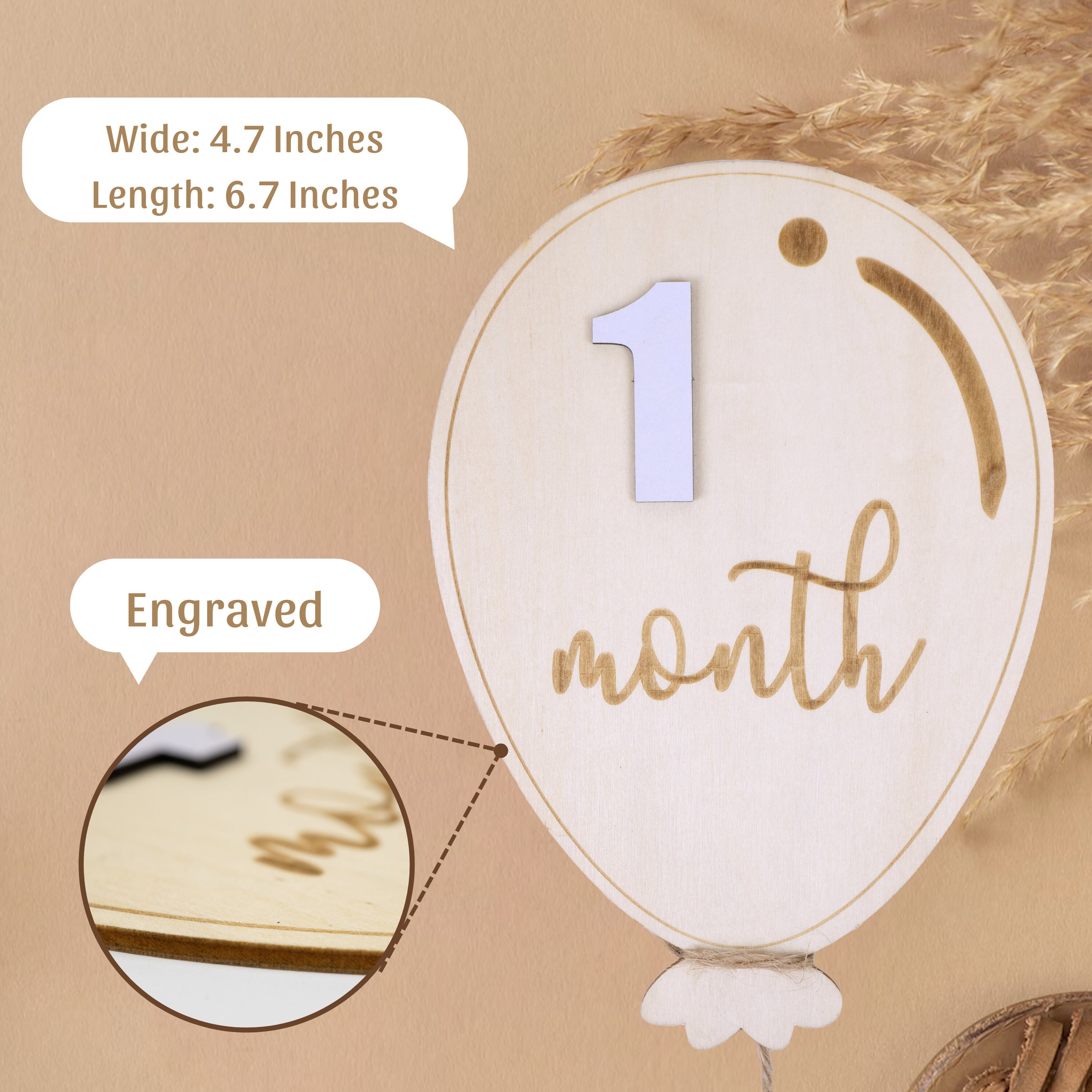 Wooden Baby Milestone Cards Hot Air Balloon Custom Milestone Set ...