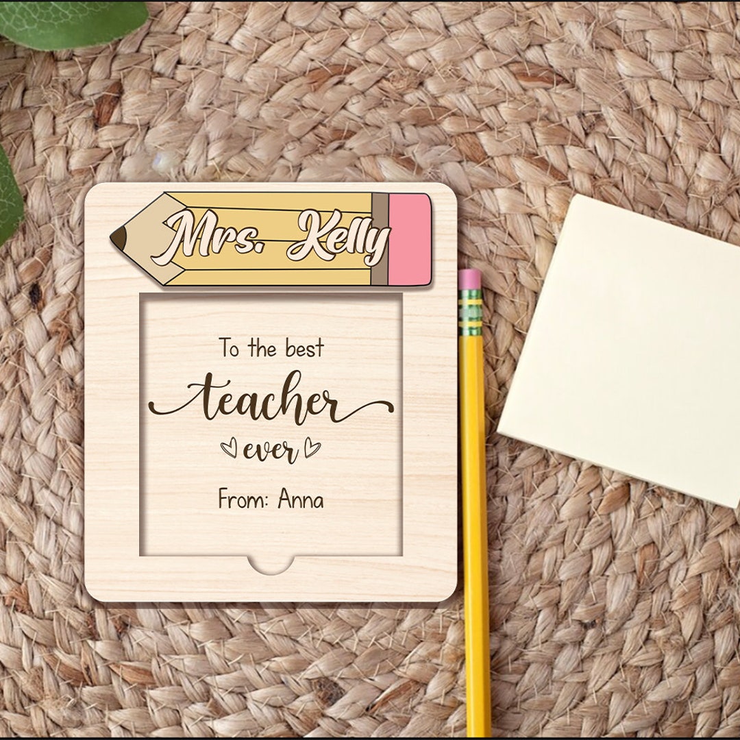 Teacher Appreciation Gift, Personalized Teacher Sticky Note Holder ...