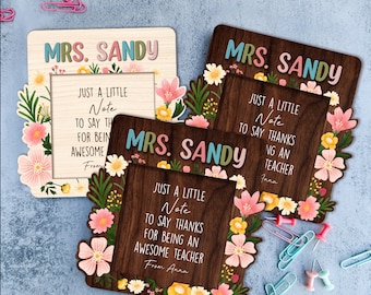 Personalized Post It Note Holder for Teacher, Sticky Note Holder, Post ...