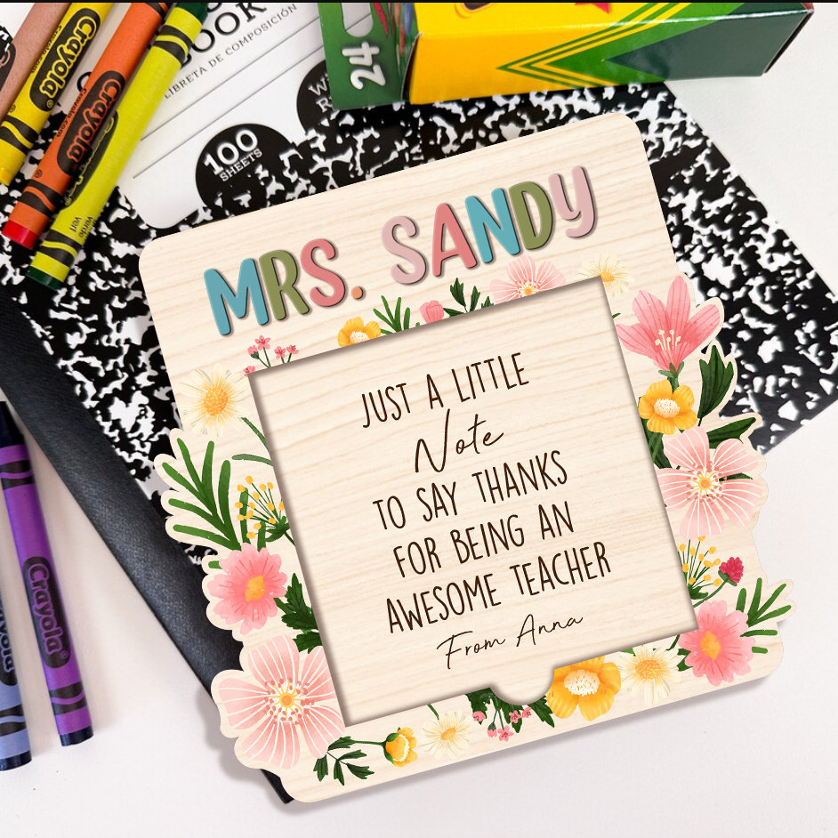 Teacher Appreciation Gift, Personalized Teacher Sticky Note Holder ...