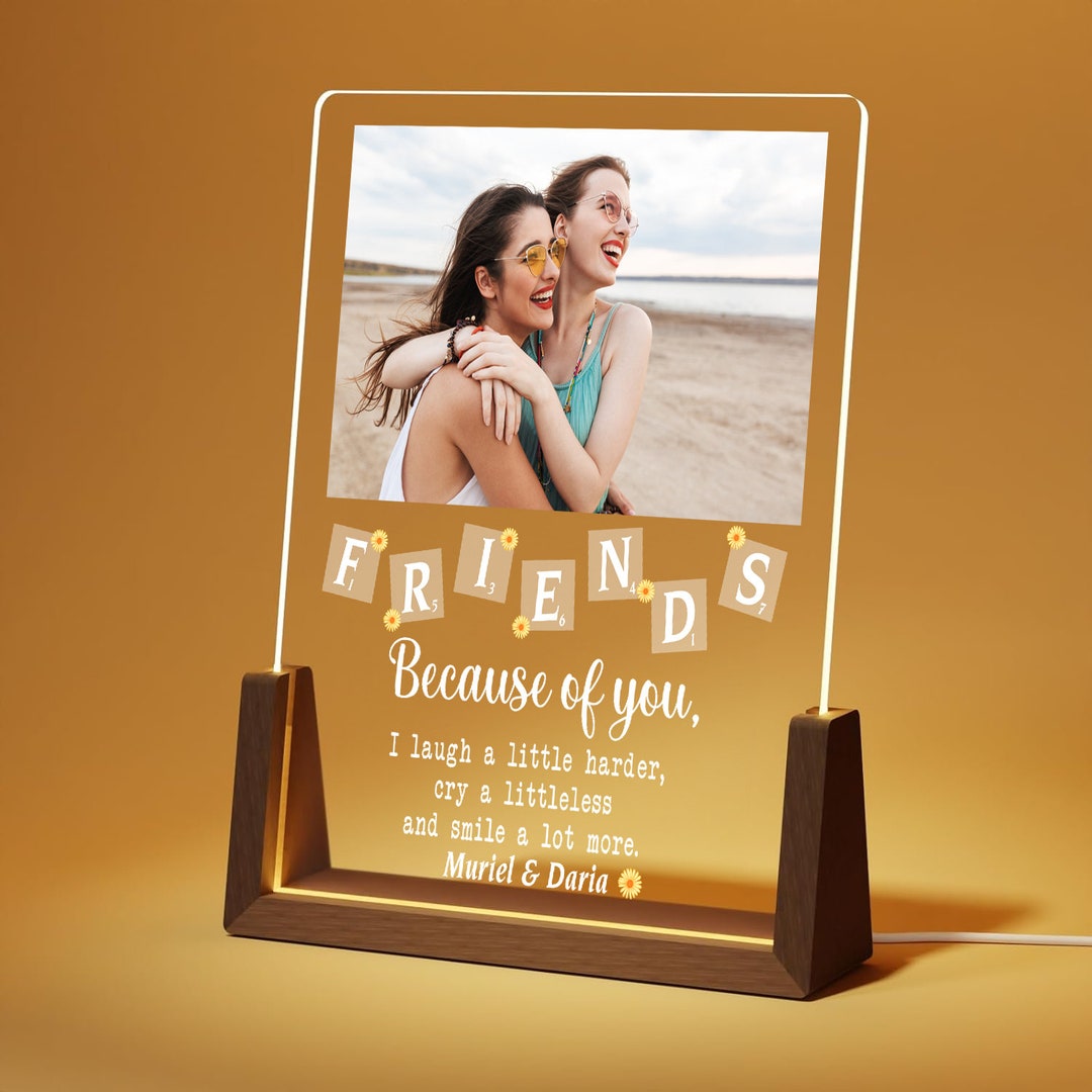 Personalized Best Friend Plaque Lamp, Custom Photo Night Light ...