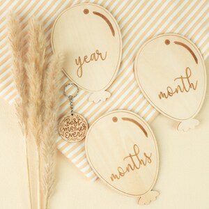 Wooden Baby Milestone Cards Hot Air Balloon Custom Milestone Set ...