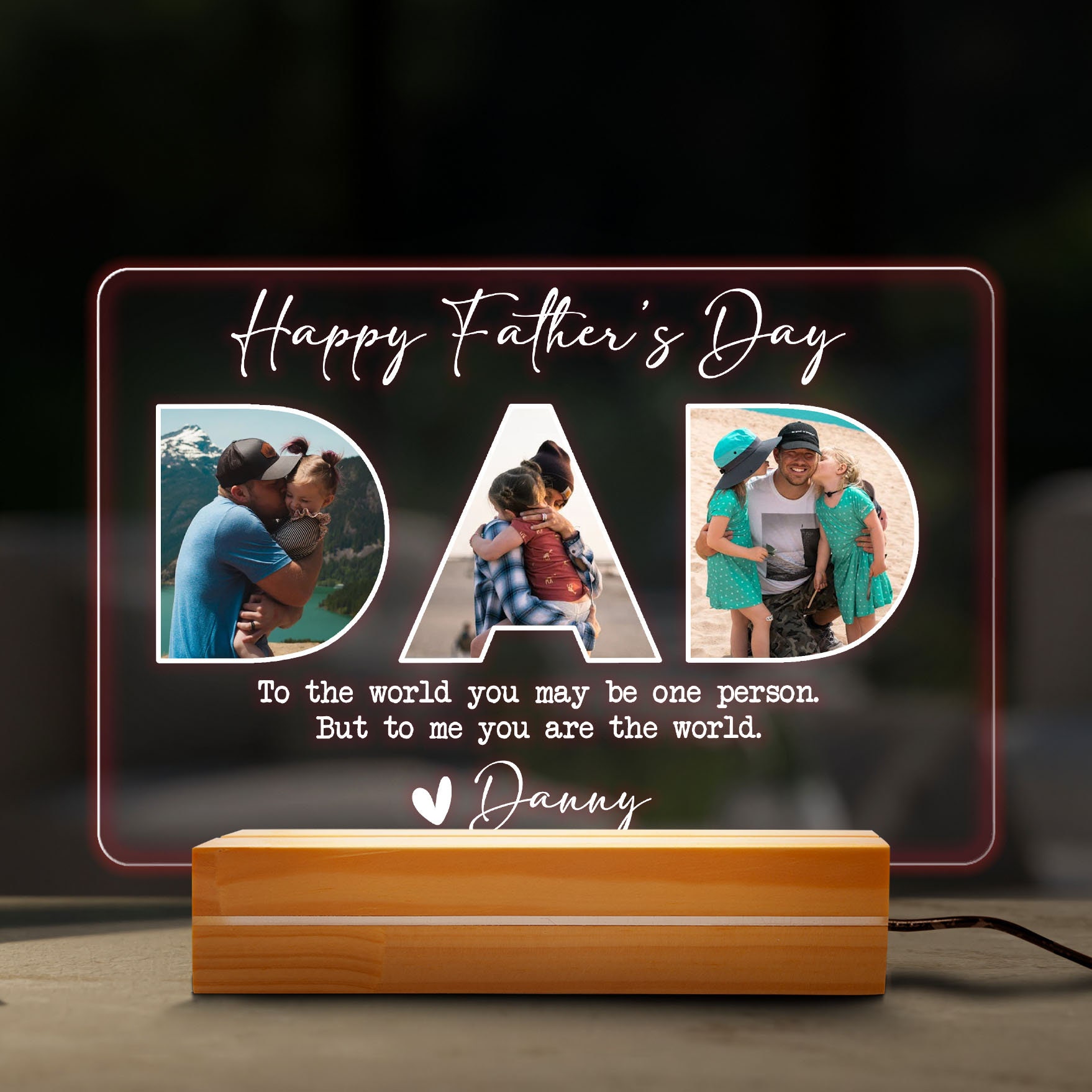 Personalized Photo Dad Night Light,fathers Day Gifts,personalized Dad ...