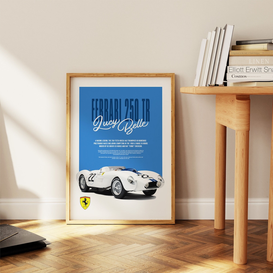 Vintage Ferrari Le Mans Poster, Ferrari Luci Belle, Car Poster, Le Mans ...
