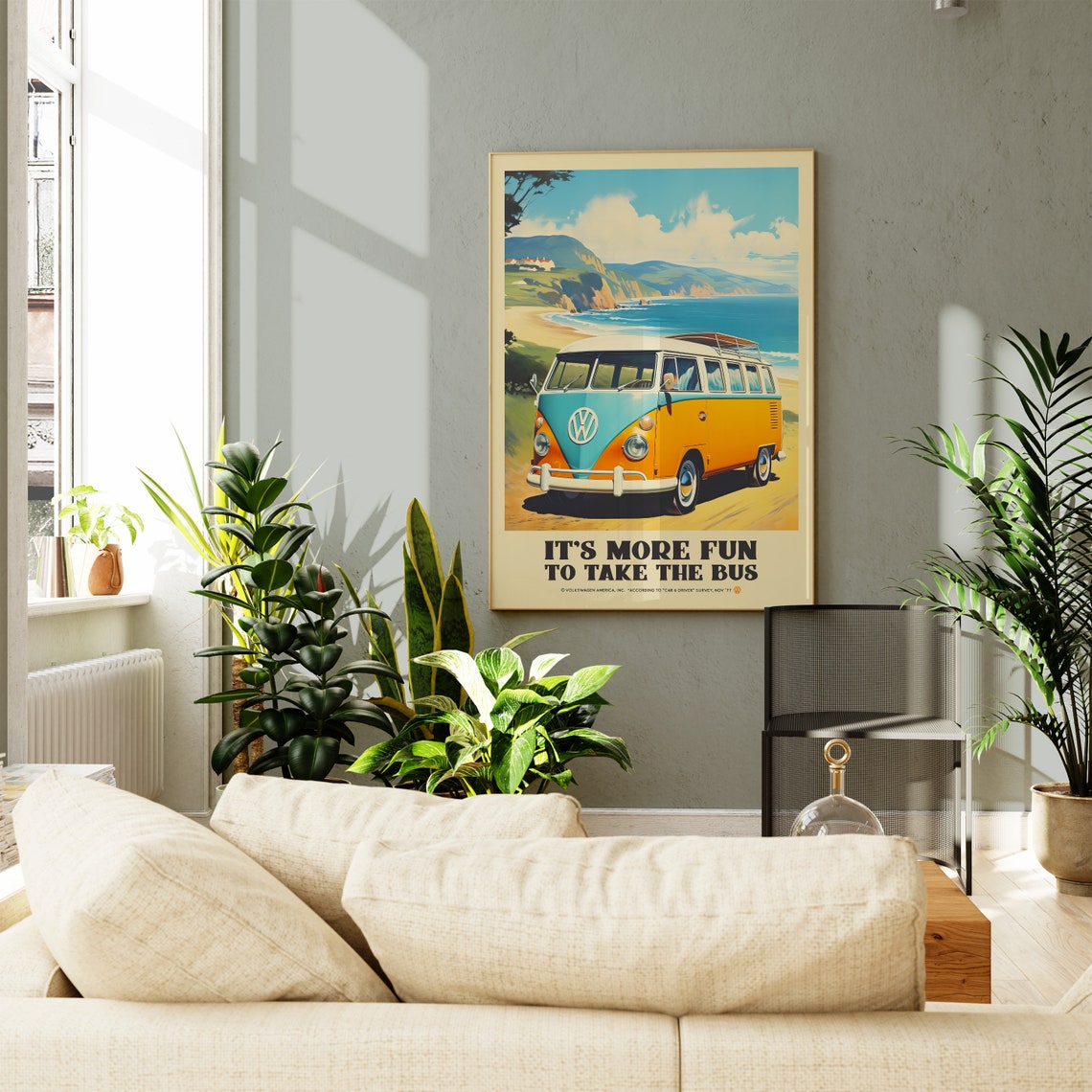 Vintage VW Bus Poster Retro Car Art Volkswagen Art Print VW - Etsy