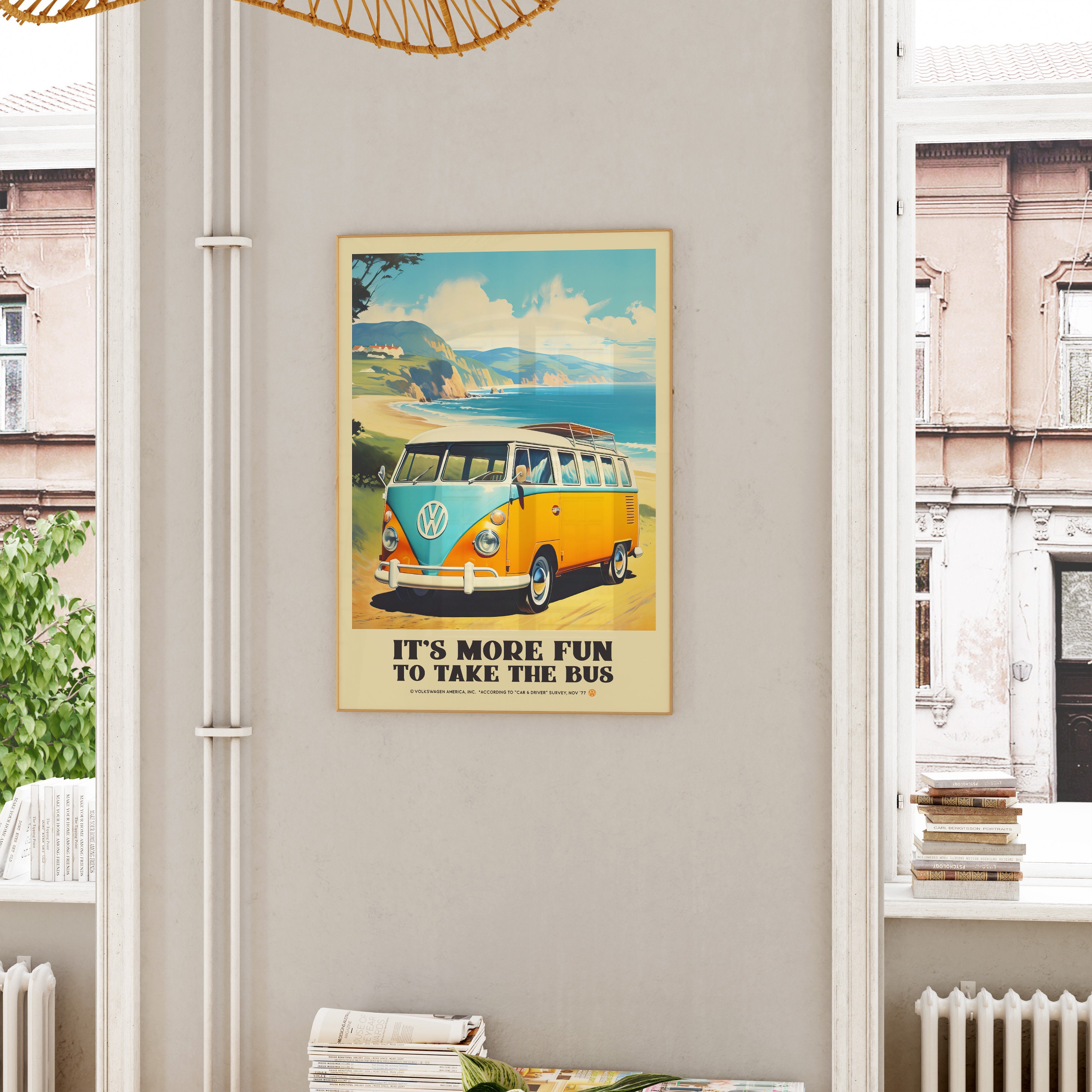 Vintage VW Bus Poster Retro Car Art Volkswagen Art Print VW - Etsy