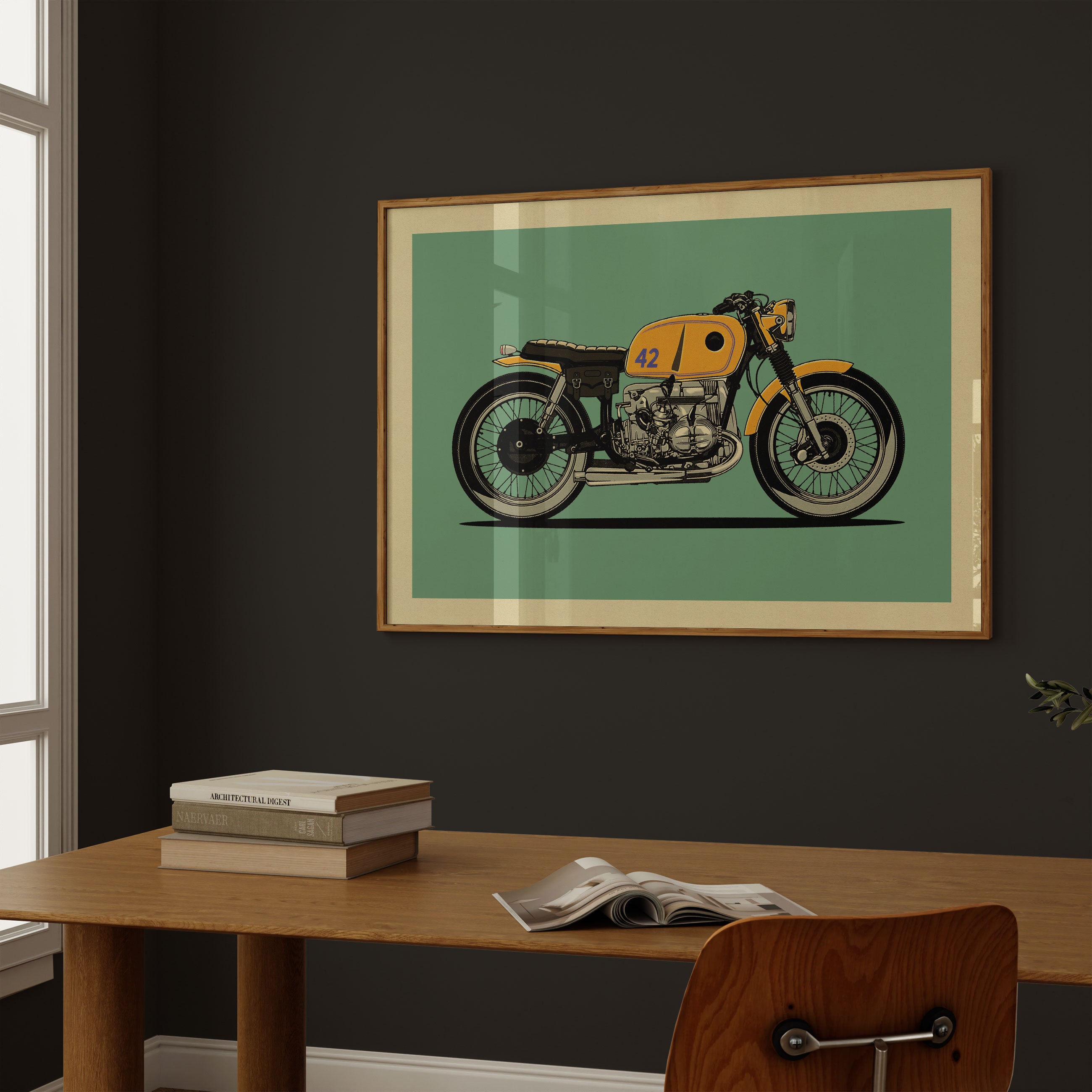 Retro Cafe Racer Bike Poster Motorcycle Wall Art Café Racer Vintage ...