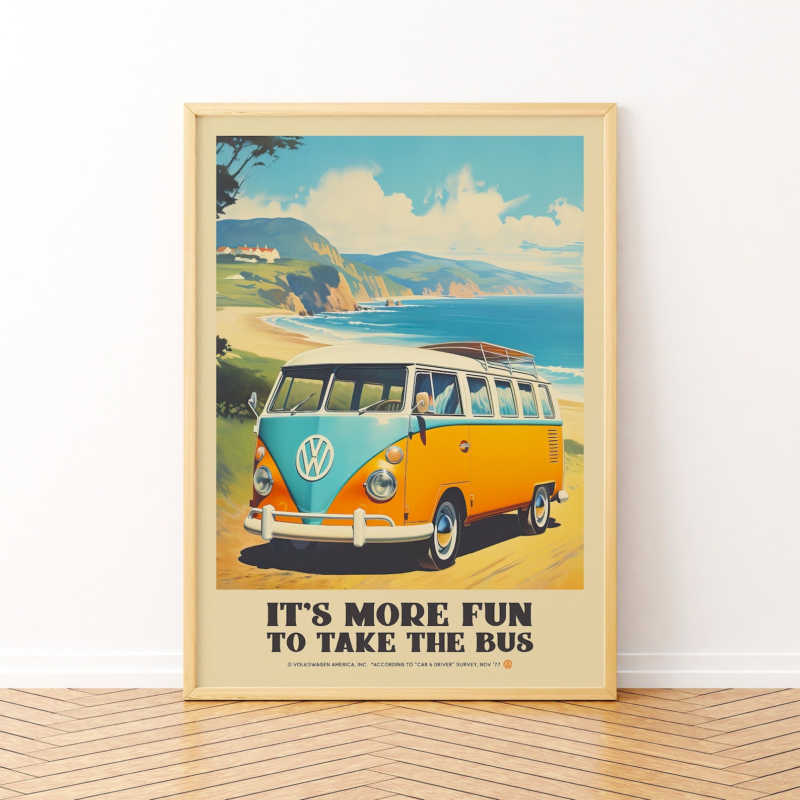 Vintage VW Bus Poster Retro Car Art Volkswagen Art Print VW - Etsy