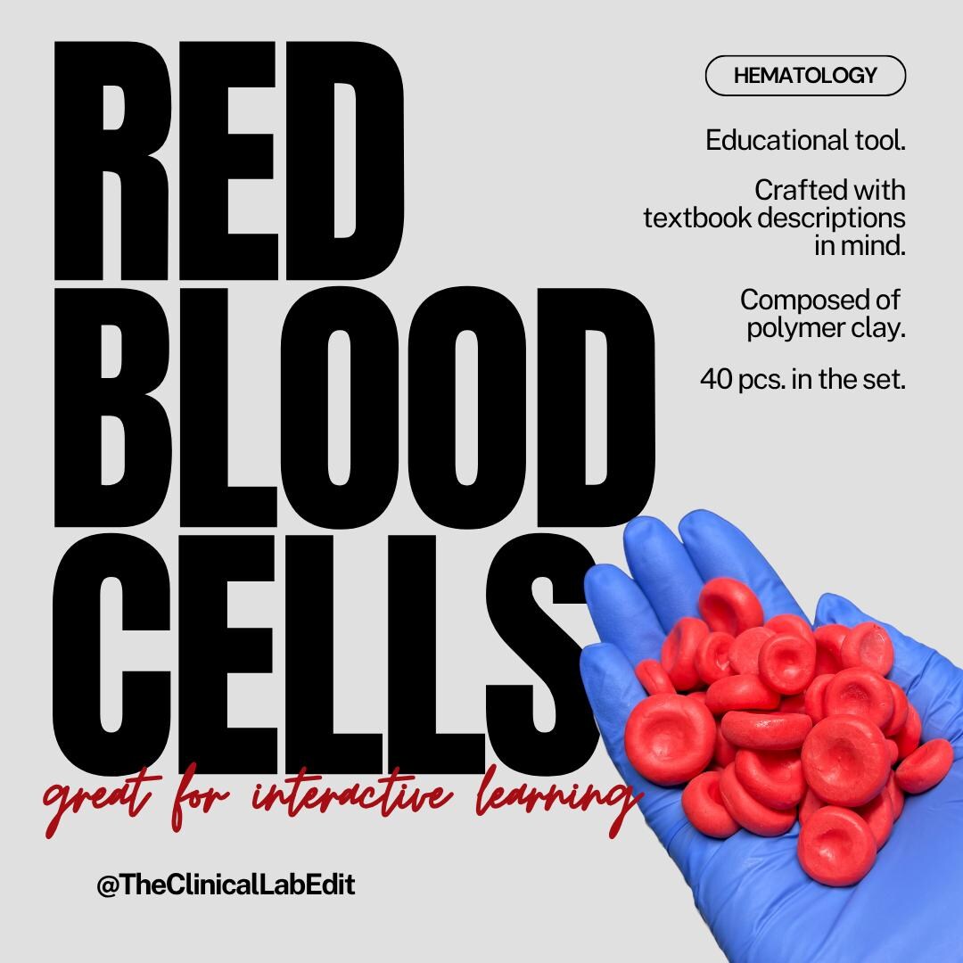 40 Pcs Faux Red Blood Cells, Polymer Clay Hematology Education ...