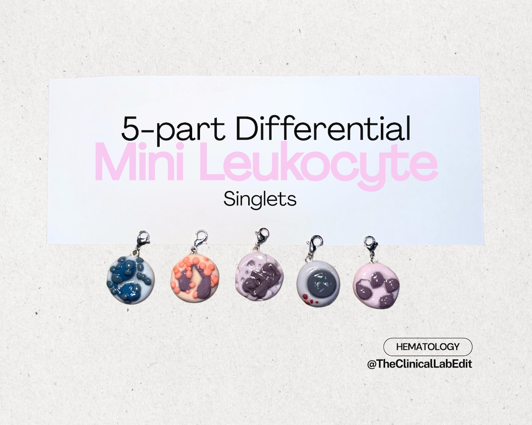 5-part Differential Mini Leukocyte Badge Charm Pack for Med Tech ...