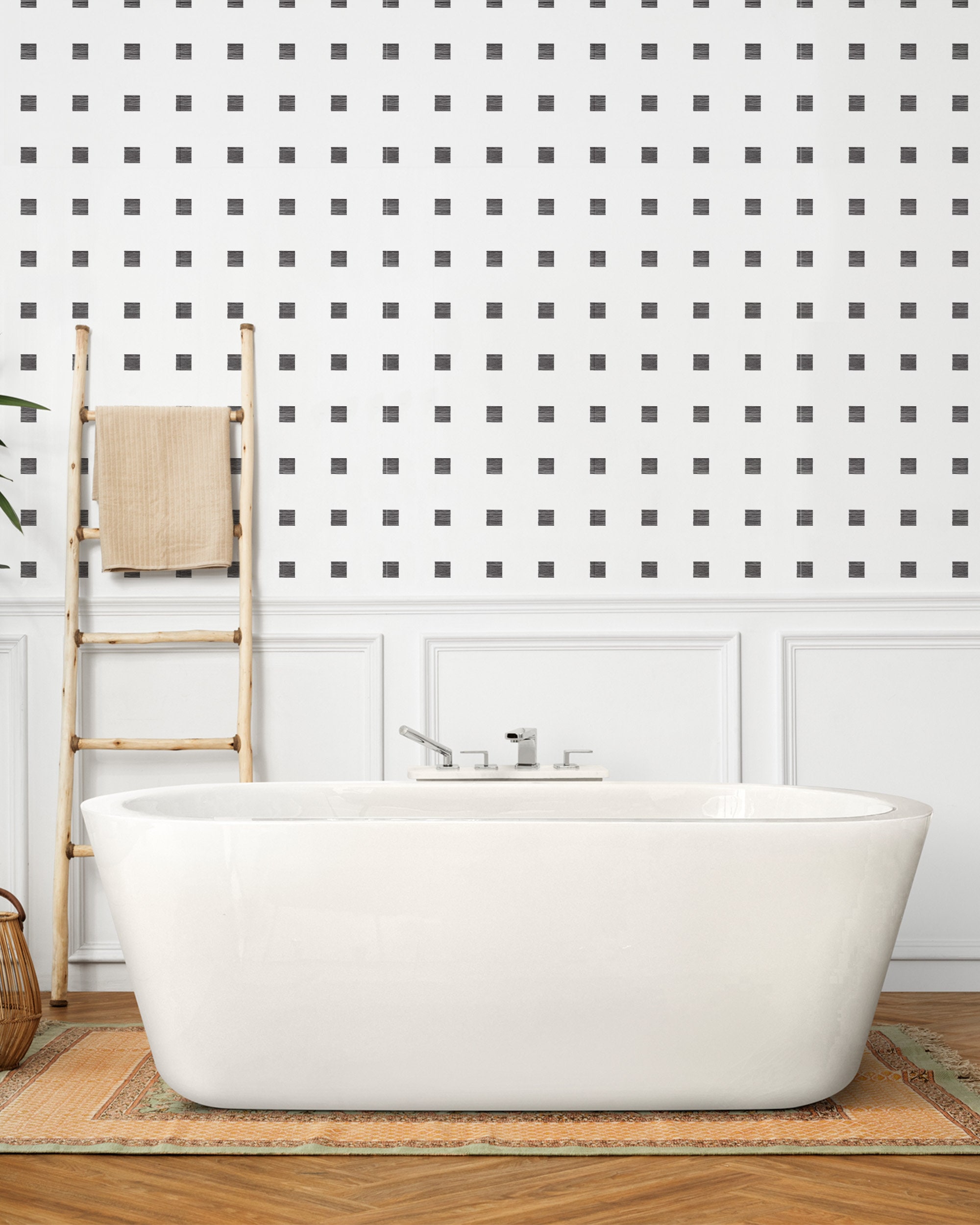 Shaded Squares Removable Wallpaper, Geometric Tile Peel and Stick Mural ...
