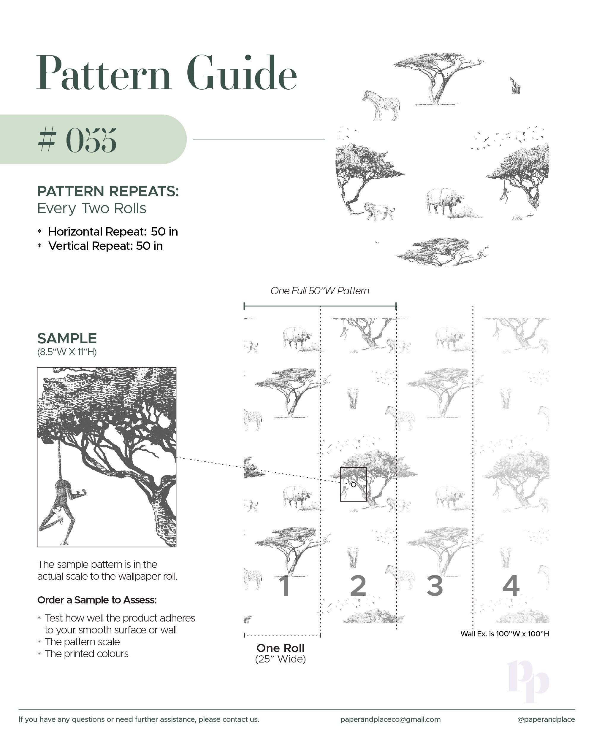 Savannah Removable Wallpaper, Safari Jungle Toile De Jouy Peel and ...