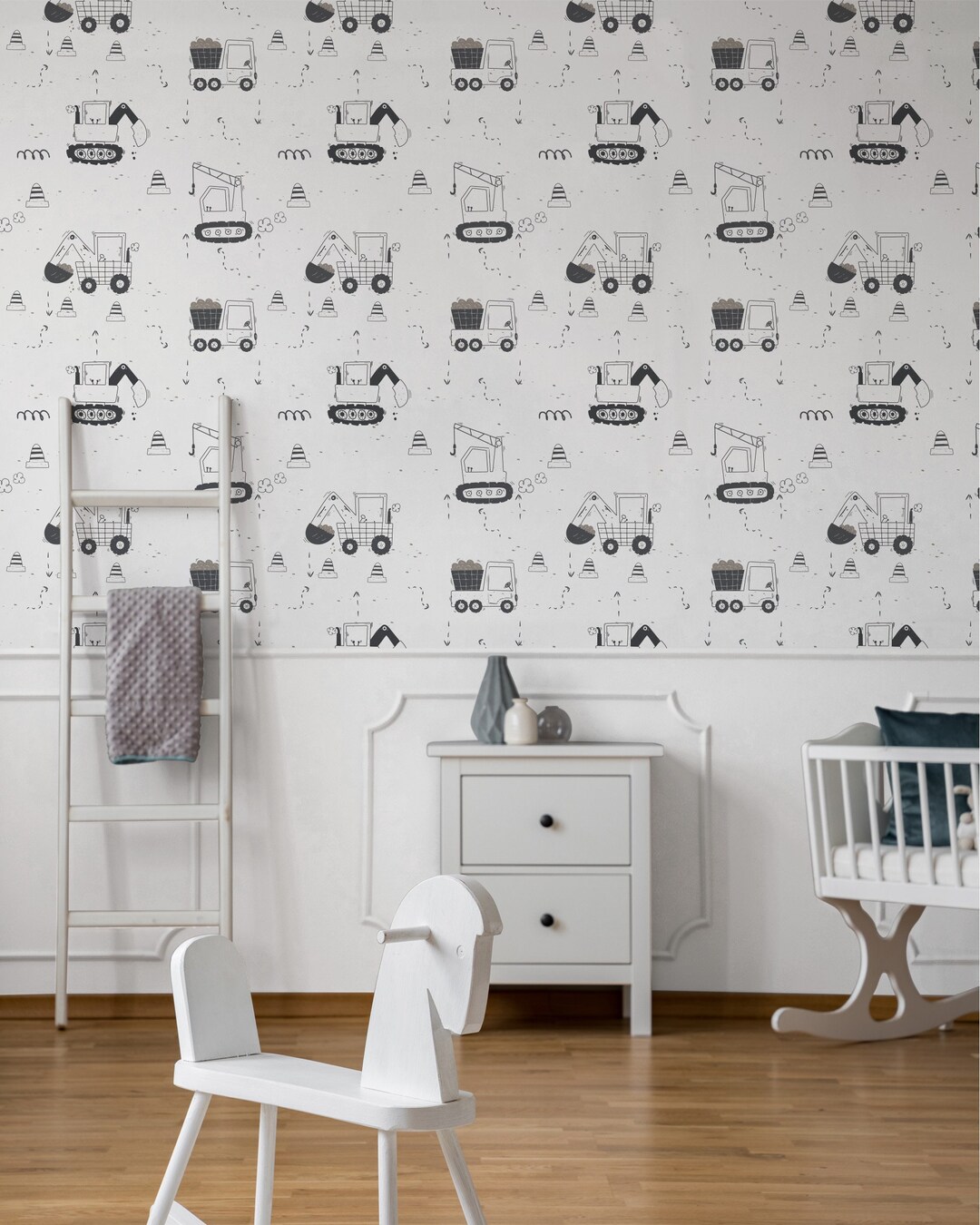 Little Diggers Removable Wallpaper, Peel & Stick Mural for Boys ...