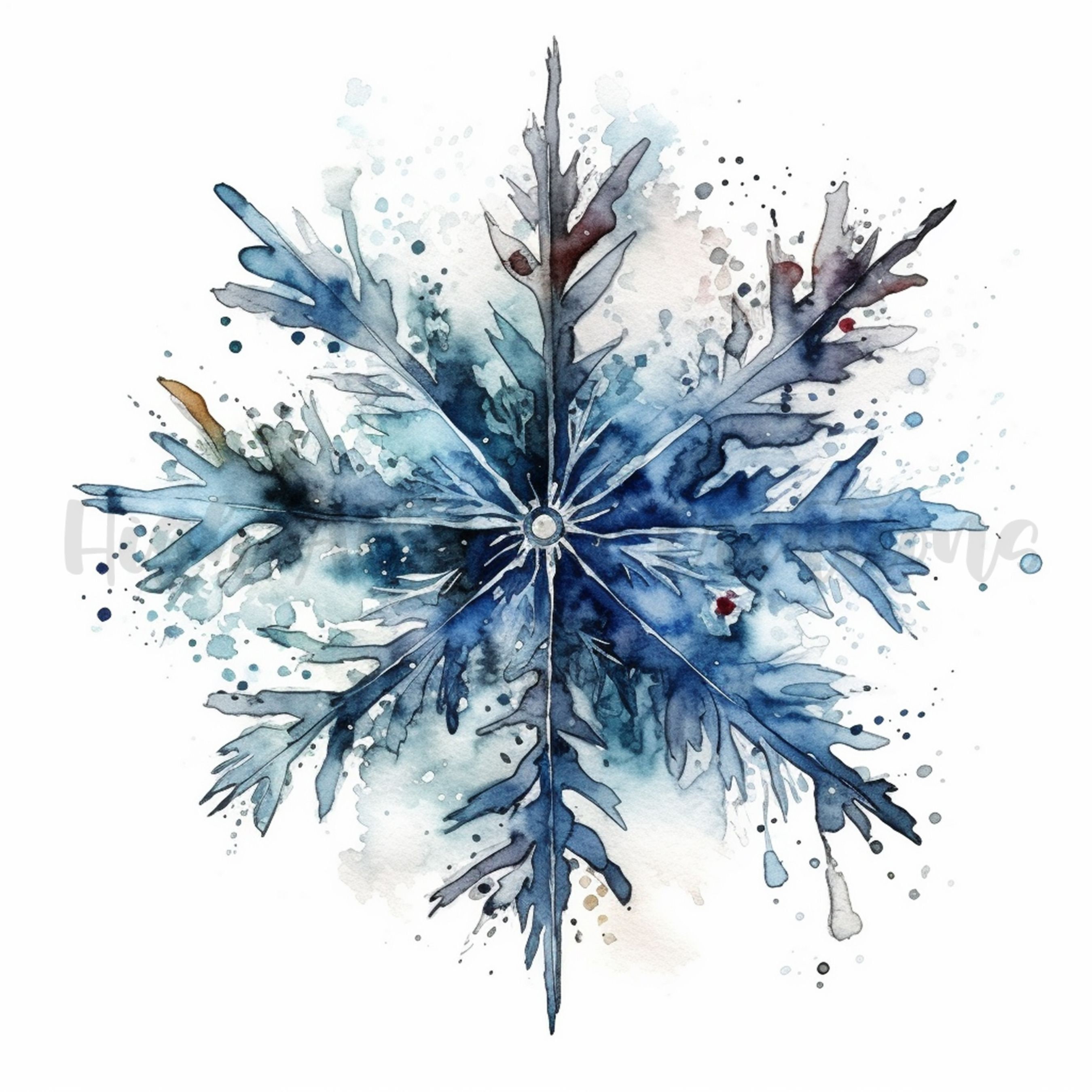 Snowflake Clipart Bundle - Set of 12 High Quality Jpgs | Digital Print ...