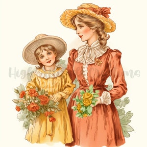 Mother's Day Clipart - 8 High-quality Jpgs | Instant Download | Card ...