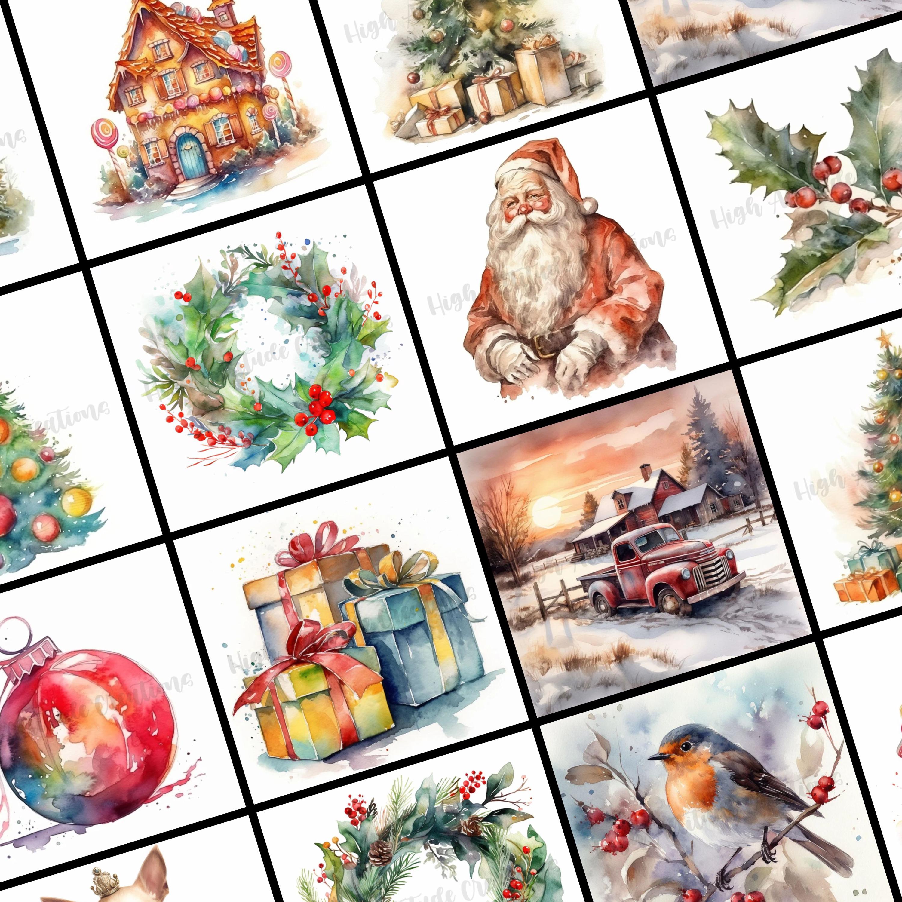 Christmas Watercolor Clipart Bundle | Digital Download Christmas Pack ...