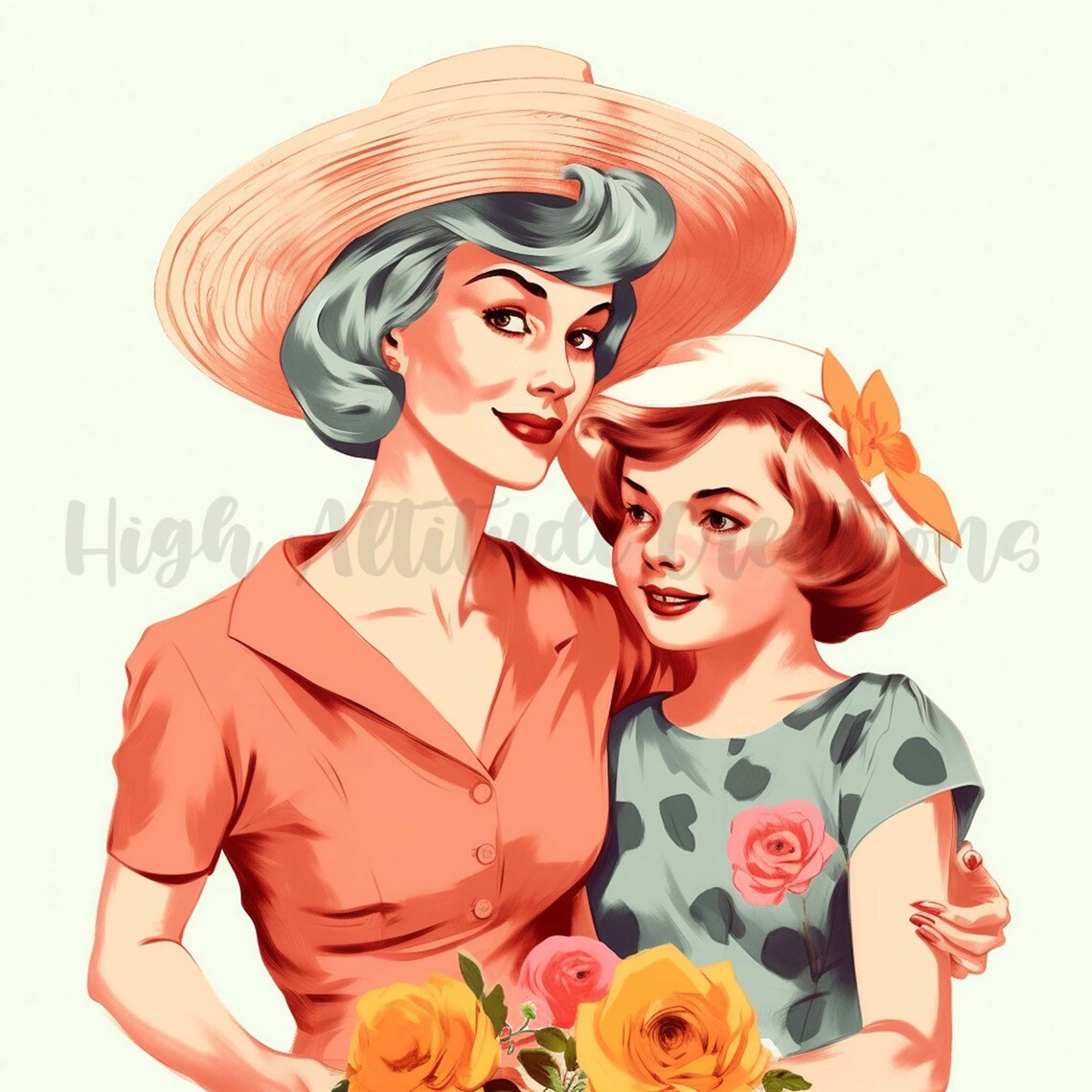 Mother's Day Clipart - 8 High-quality Jpgs | Instant Download | Card ...