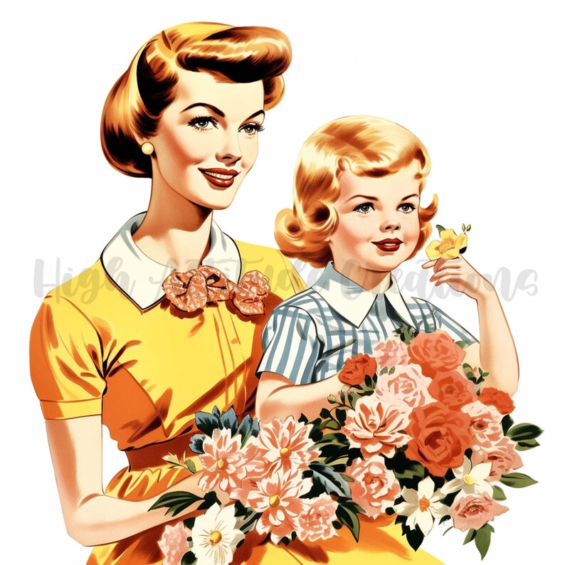 Mother's Day Clipart - 8 High-quality Jpgs | Instant Download | Card ...