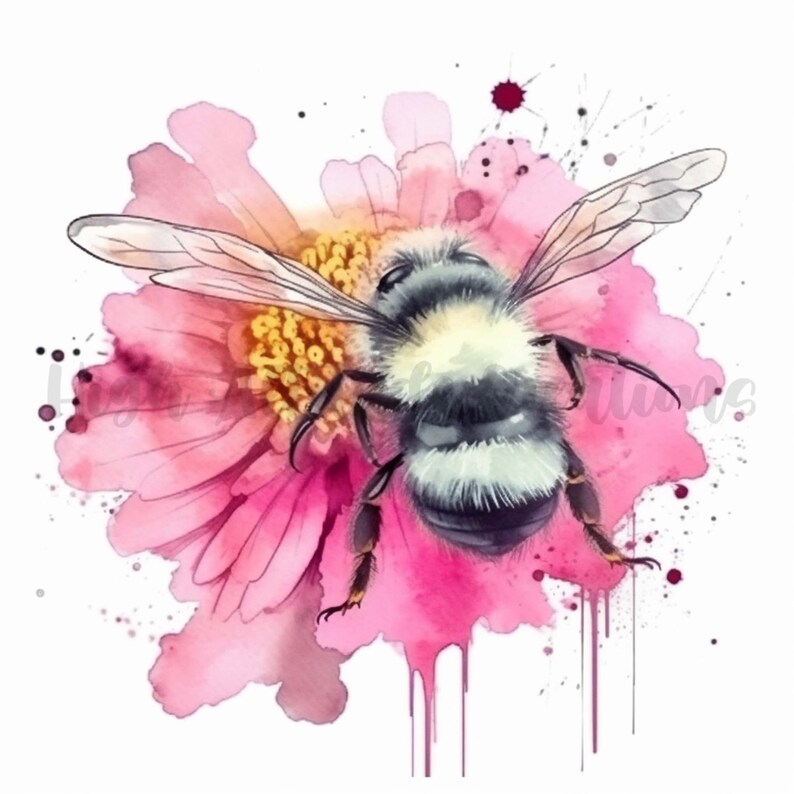 Bumble Bees & Flowers - 13 High-quality Jpgs - Card Making - Paper ...