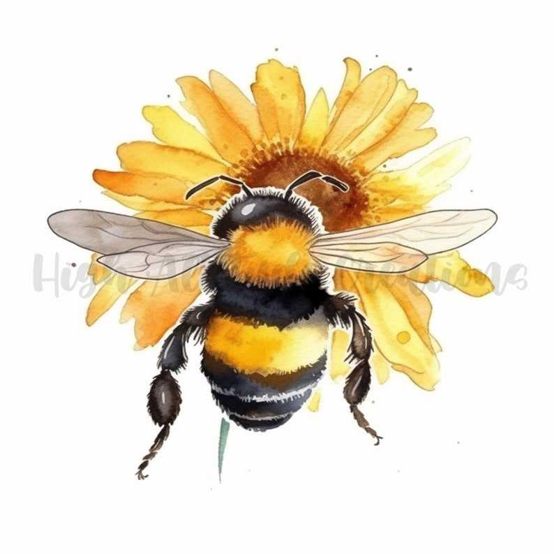 Bumble Bees & Flowers - 13 High-quality Jpgs - Card Making - Paper ...