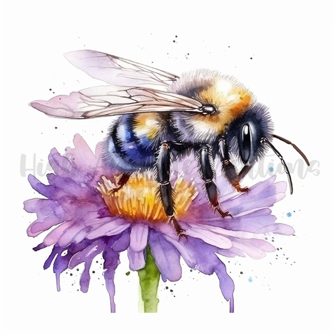 Bumble Bees & Flowers - 13 High-quality Jpgs - Card Making - Paper ...