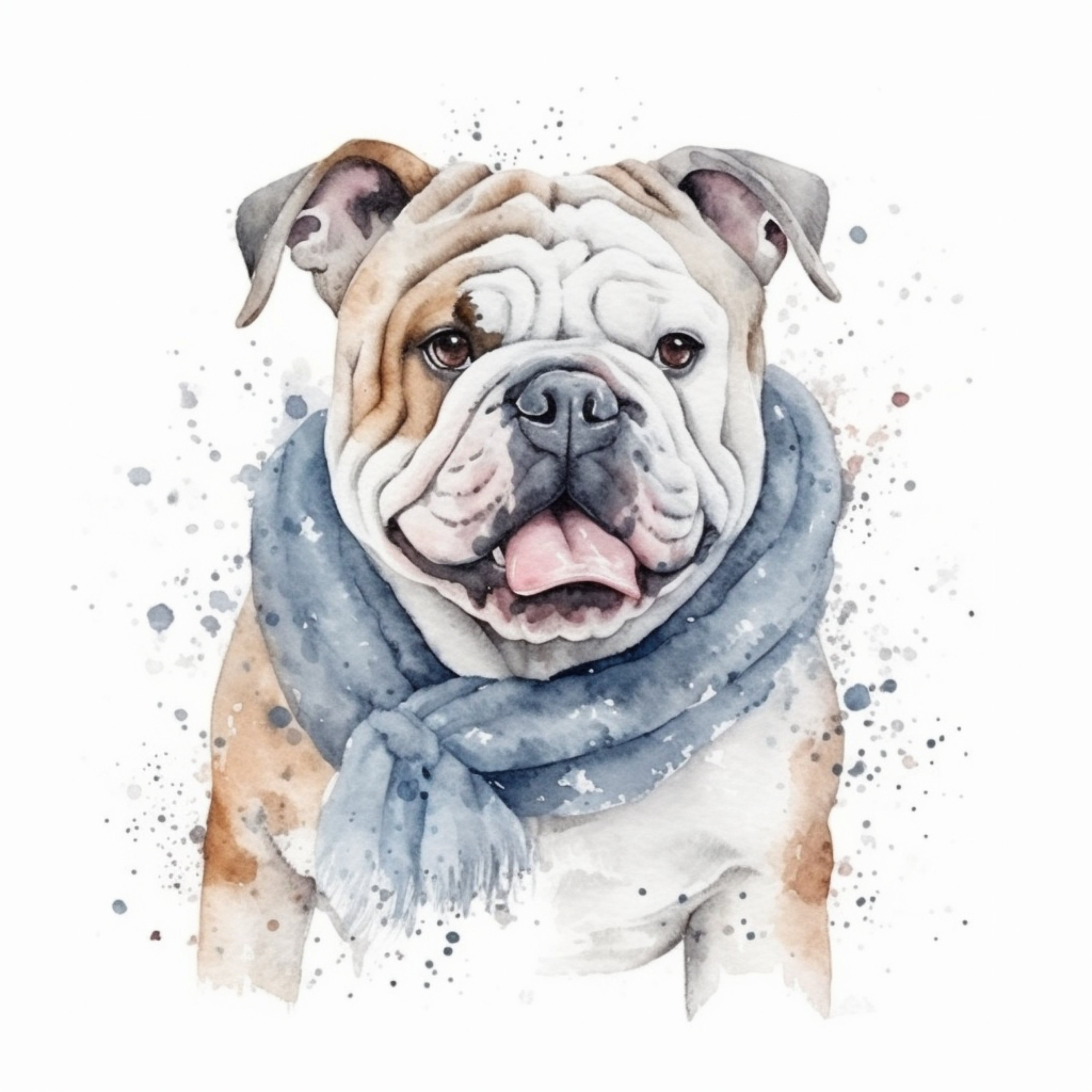 Winter Bulldog Clipart: Holiday JPG Images (digital Download) - Etsy