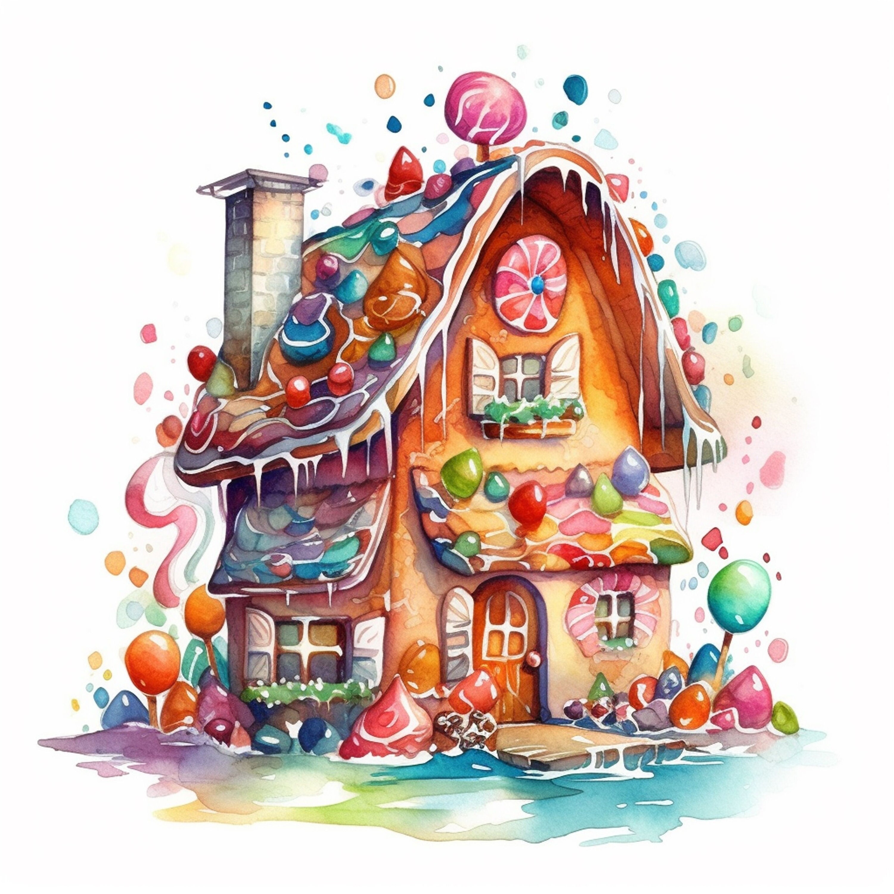 Lebkuchen Haus Clipart - 15 festliche hochwertige JPGs | Digitaldruck ...
