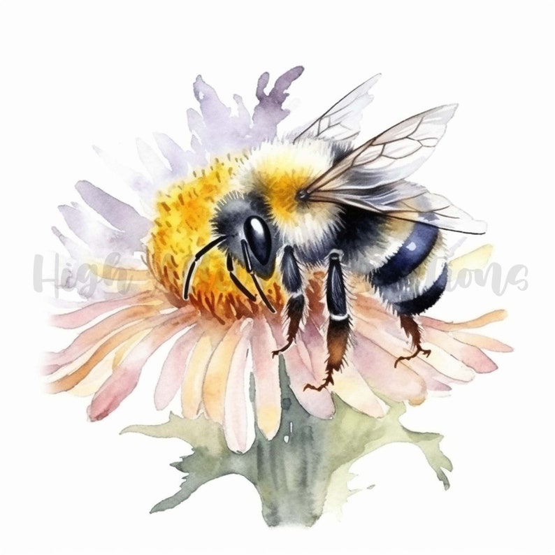 Bumble Bees & Flowers - 13 High-quality Jpgs - Card Making - Paper ...