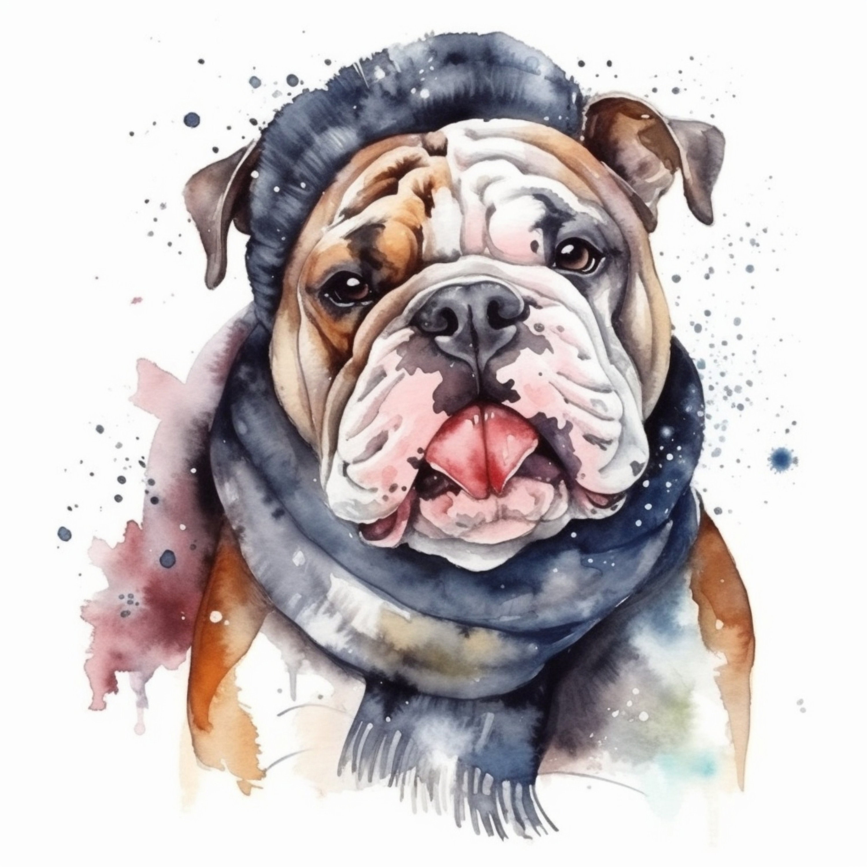 Winter Bulldog Clipart: Holiday JPG Images (digital Download) - Etsy
