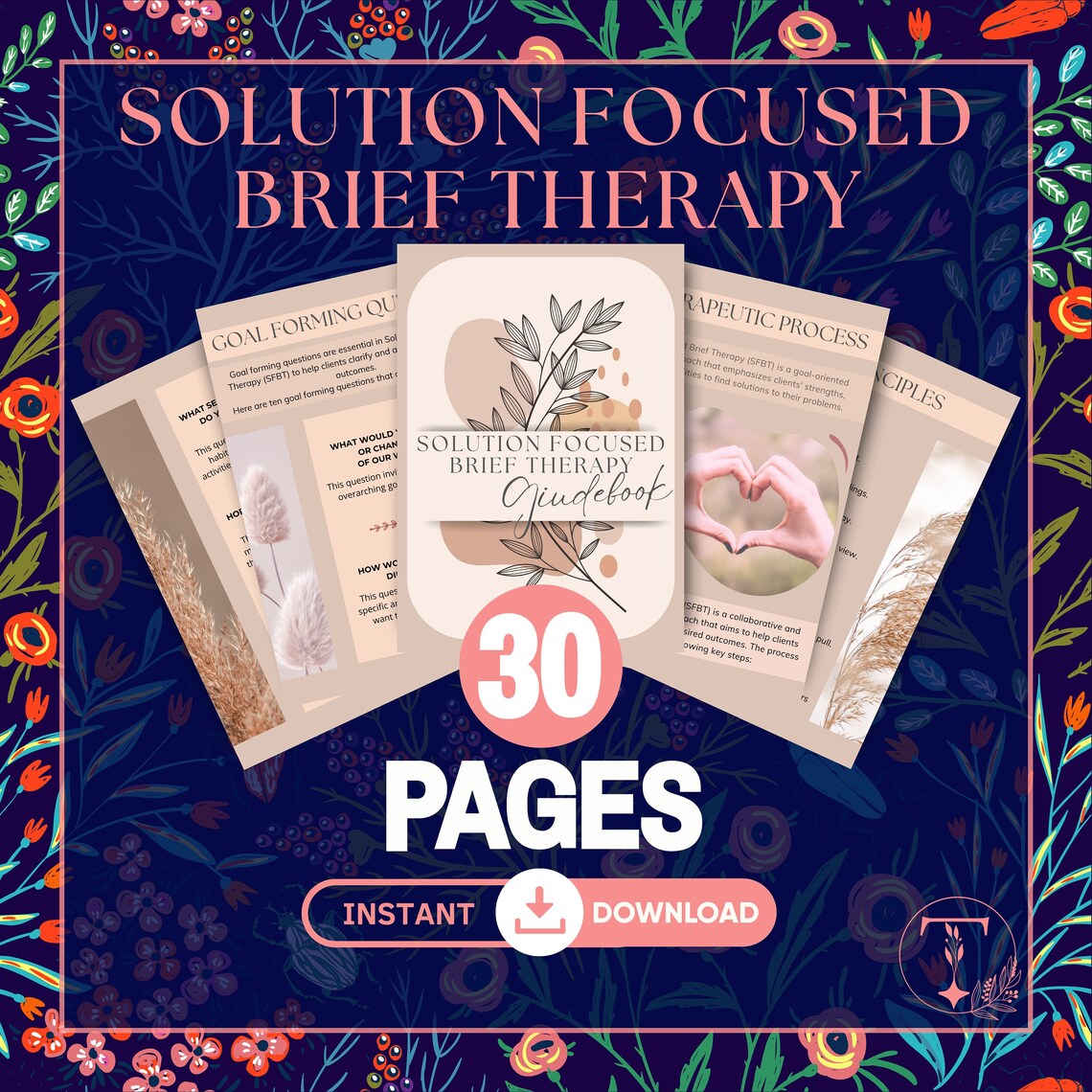Solution Focused Brief Therapy Guide, Cheat Sheet for Therapists and ...