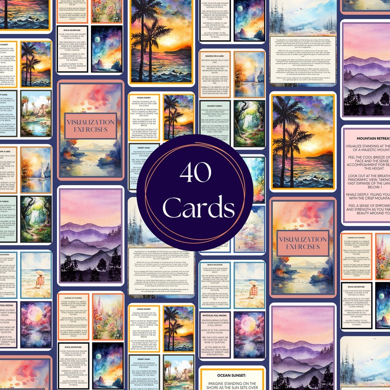 Visualization Exercises 40 Flashcards, Visual Therapy Cards, Enhance ...
