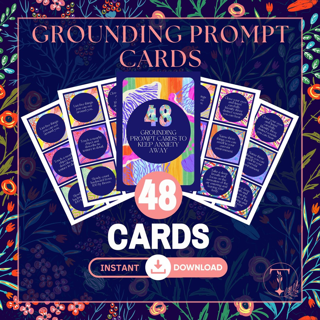 Grounding Prompt Cards to Keep Anxiety Away - Self-care & Mental Health ...