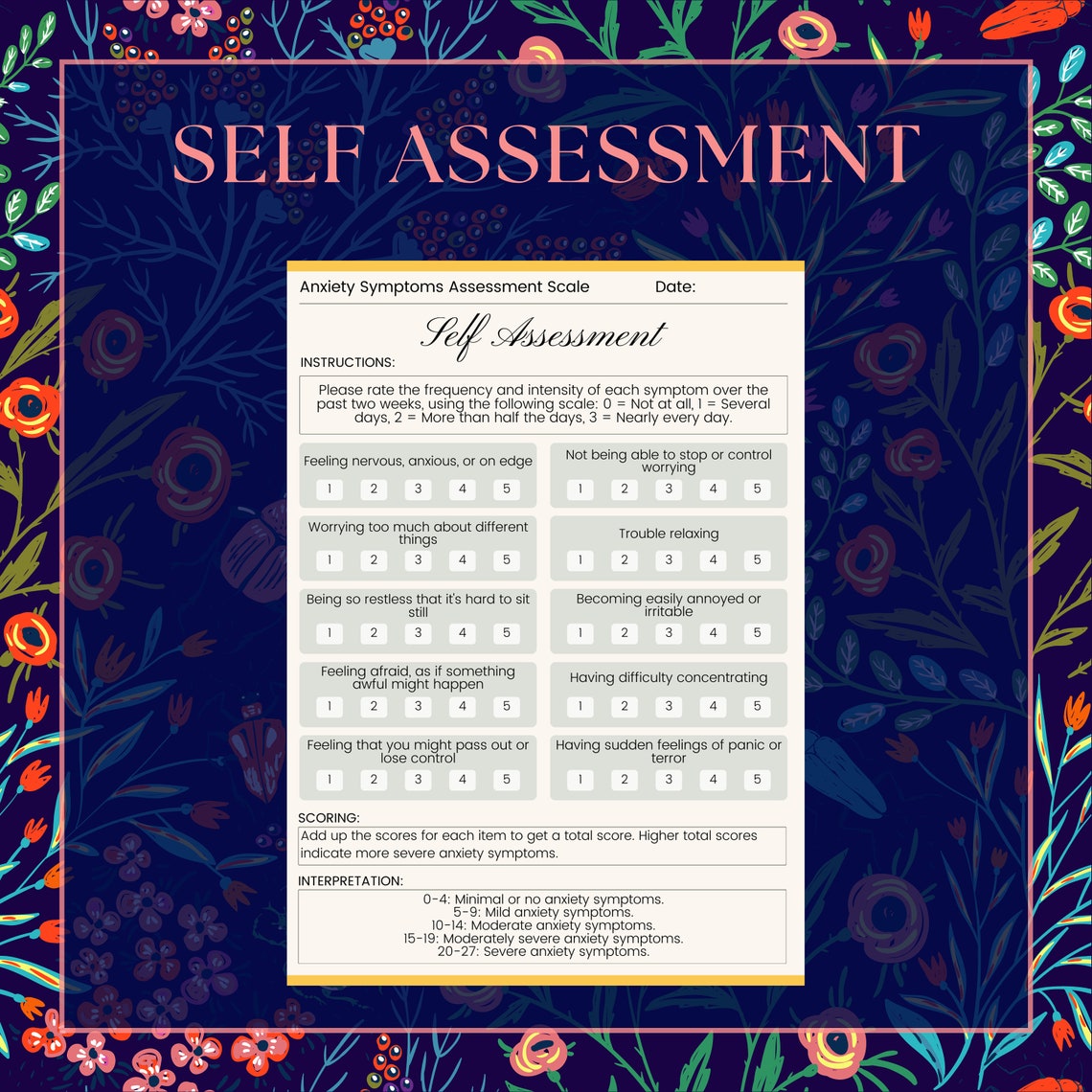 Anxiety Symptoms Self Assessment Scale Screening Tool for Anxiety ...