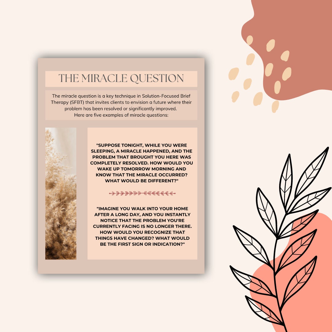 Solution Focused Brief Therapy Guide Cheat Sheet for - Etsy