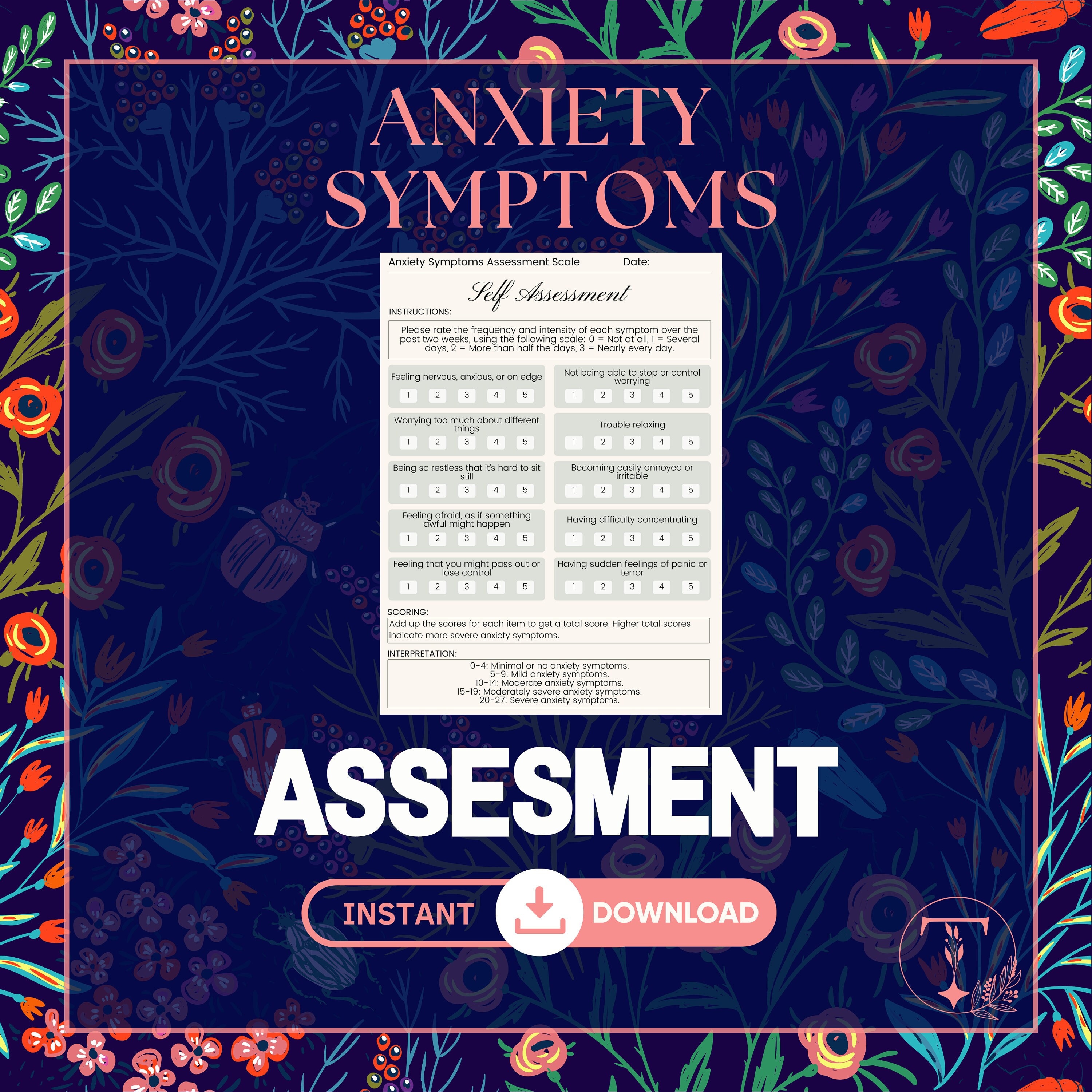 Anxiety Symptoms Self Assessment Scale Screening Tool for Anxiety ...
