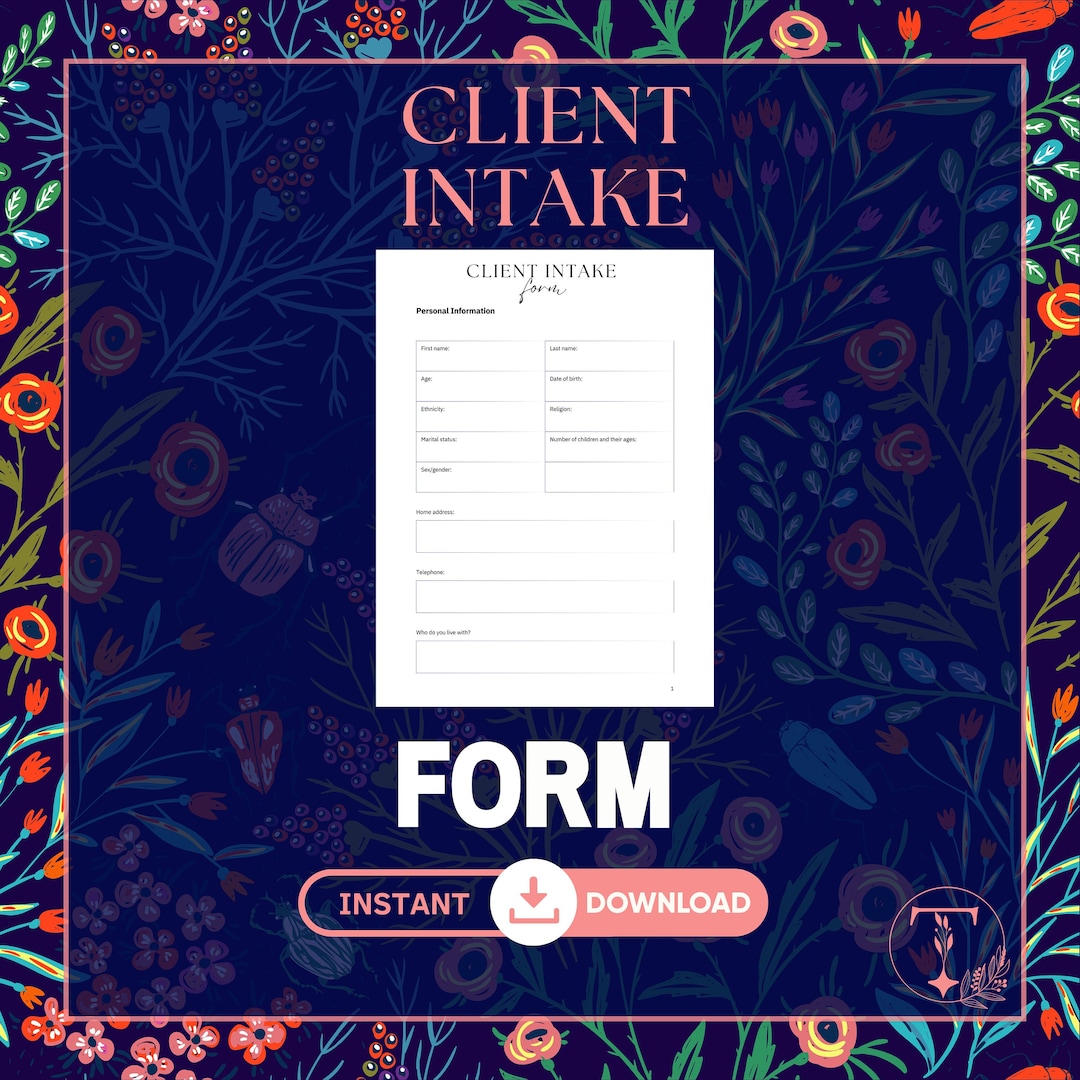 Client Intake Form Canva Template. New Therapist Therapy Tool ...