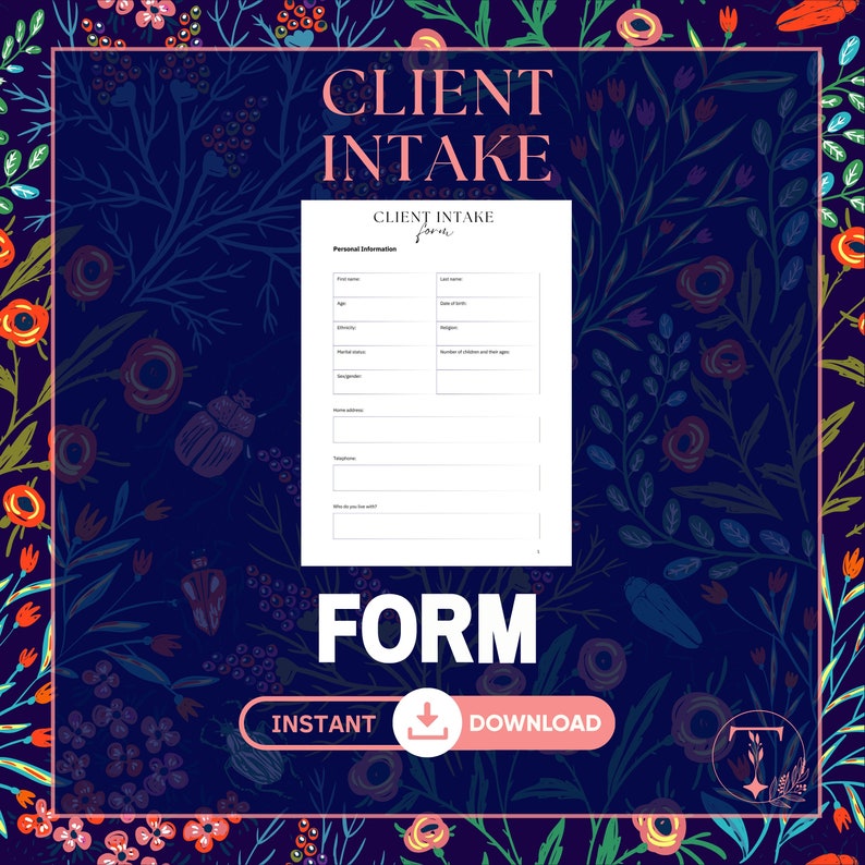 Client Intake Form Canva Template. New Therapist Therapy Tool ...