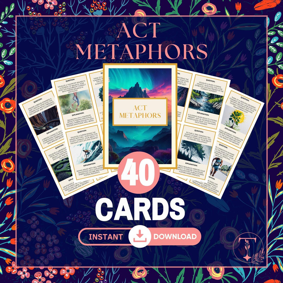 Acceptance and Commitment Therapy Metaphor Flashcards Cognitive ...