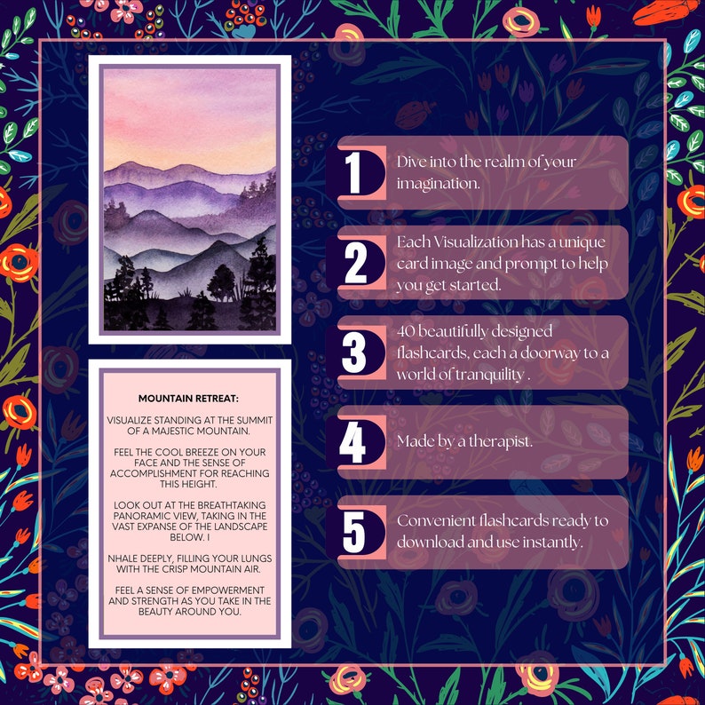 Visualization Exercises 40 Flashcards, Visual Therapy Cards, Enhance ...